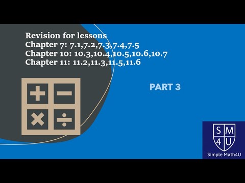 Revision for lessons Chapter 7, 10 and 11 - Part 3 - YouTube