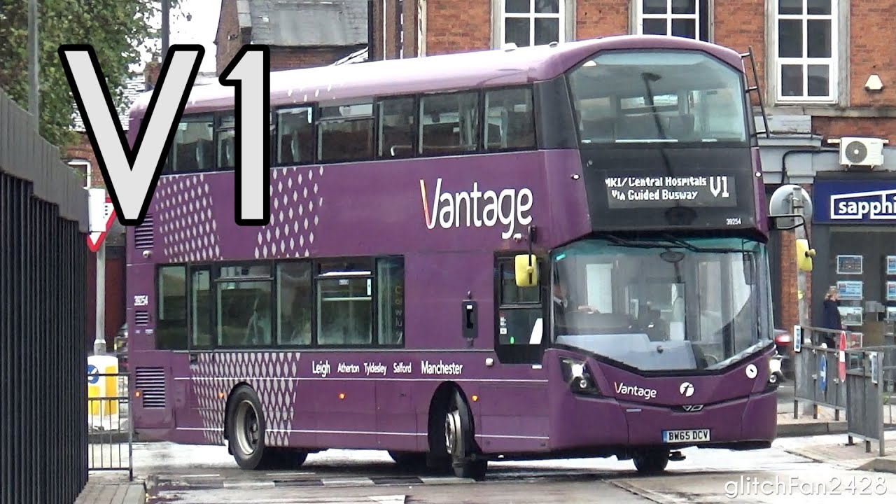 Wet V1 Ride on the Leigh Guided Busway - Volvo B5LH - YouTube