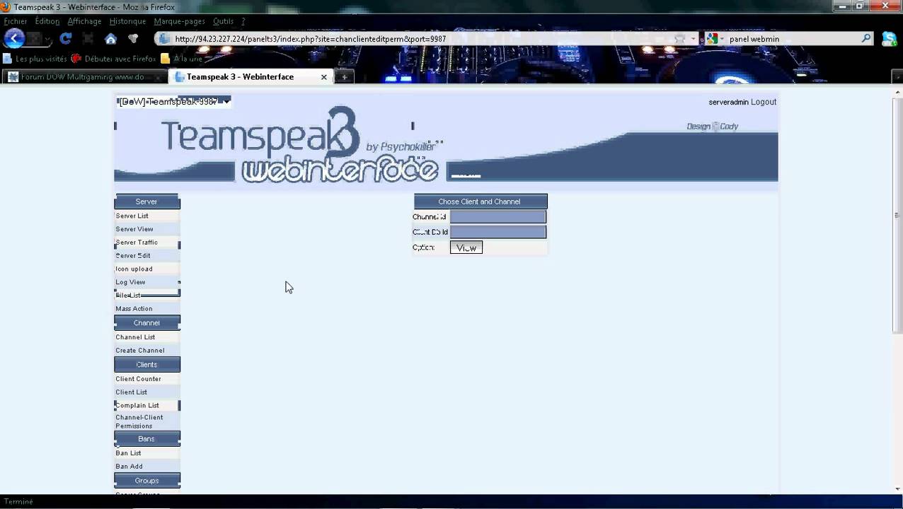 Tutoriel dowteam " webinterface teamspeak " - YouTube