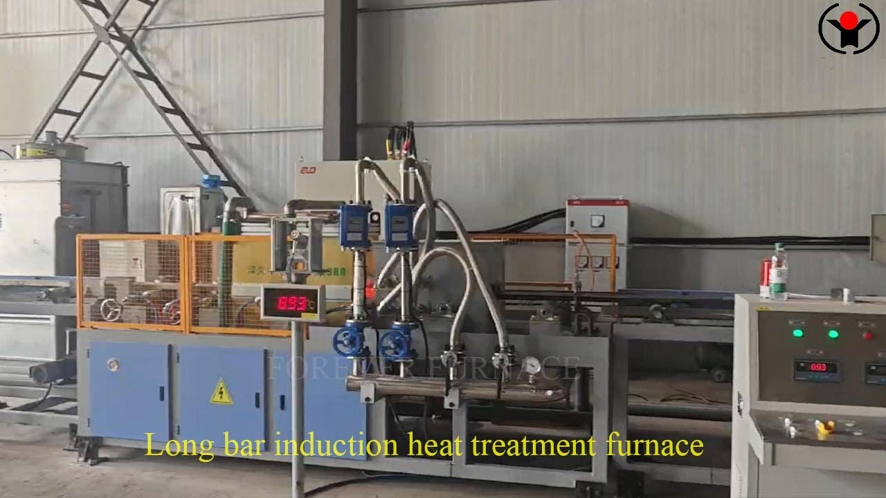 steel long bar hardening tempering induction heater #steelbar # ...