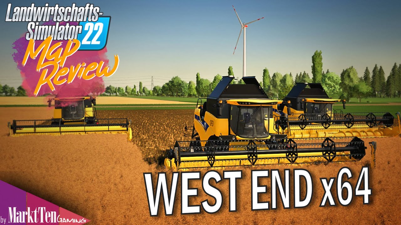 LS22 Map WEST END X64 XXL Felder Und Krasse Produktionen