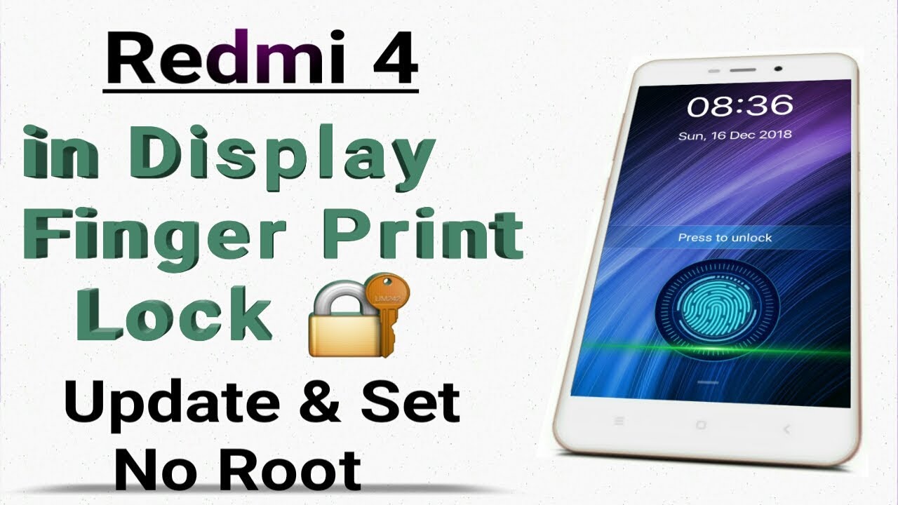 Redmi 4 in Display Finger Print Lock 🔐 Update & Set - YouTube
