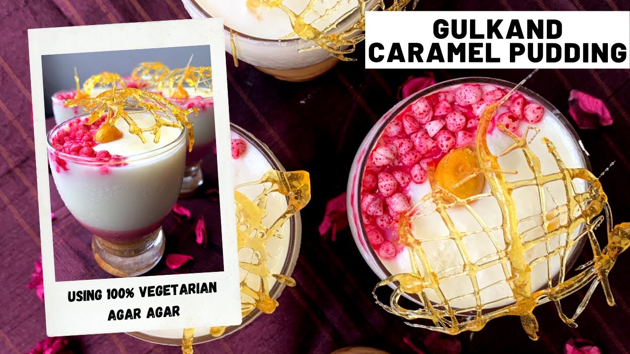 Gulkand Caramel Pudding | Eggless 3-layer Pudding | Using Spreadable ...