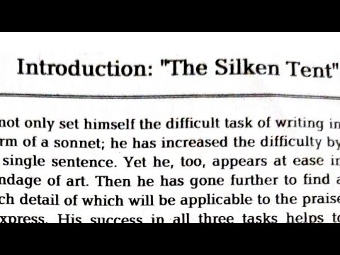 The Silken Tent || Introduction || Text || Paraphrasing || Sonnet ...