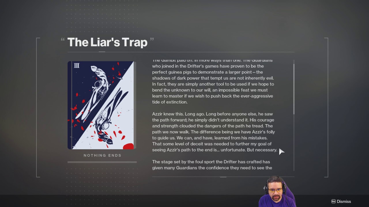 Destiny 2: lore reading: Nothing Ends (Lumina quest book) - YouTube