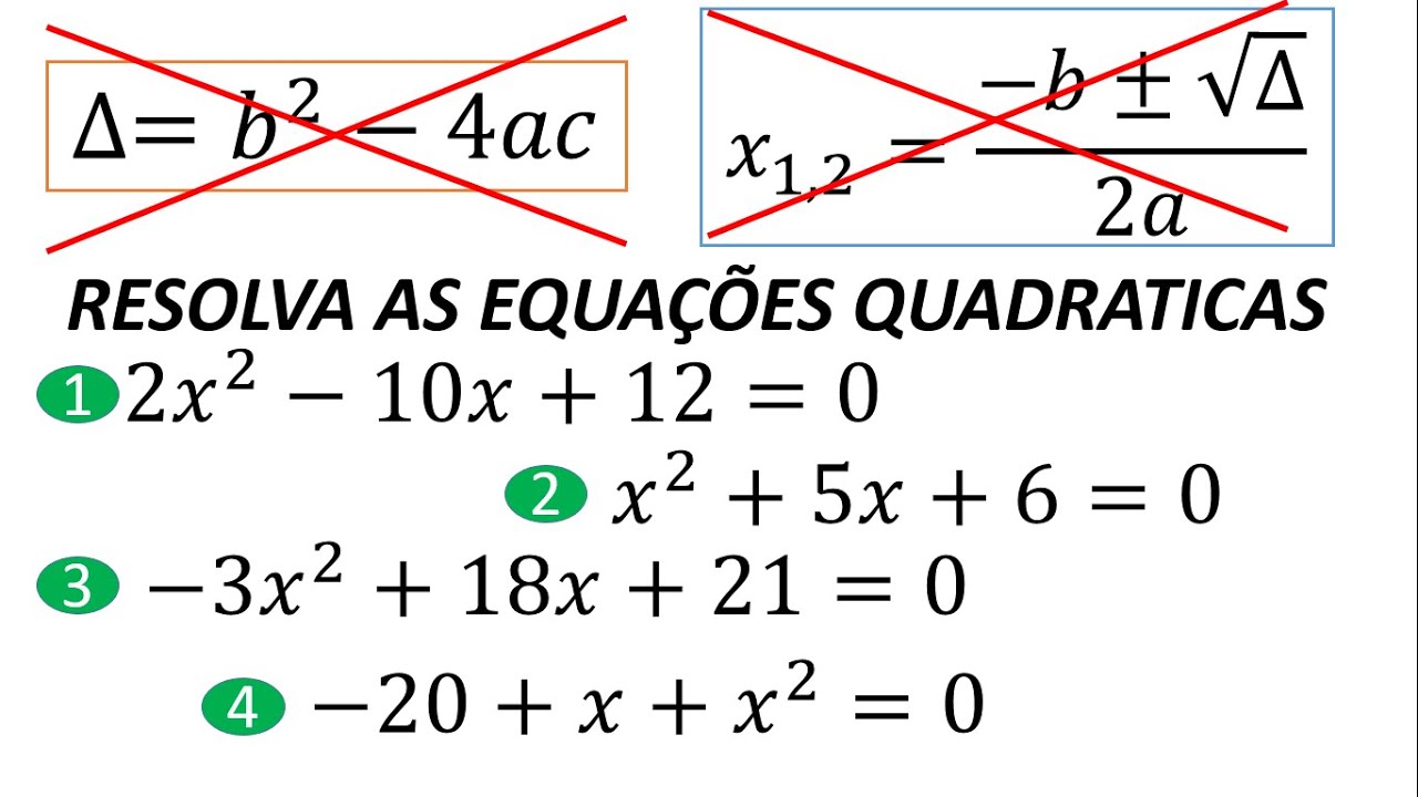 EQUA O QUADRATICA SEM DELTA X1 E X2 Em 1 MINUTO YouTube
