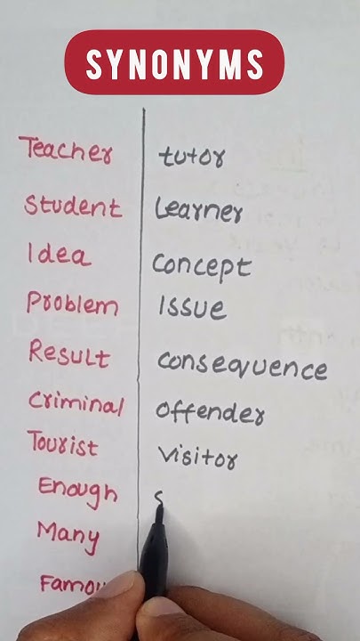 Different synonyms? - YouTube