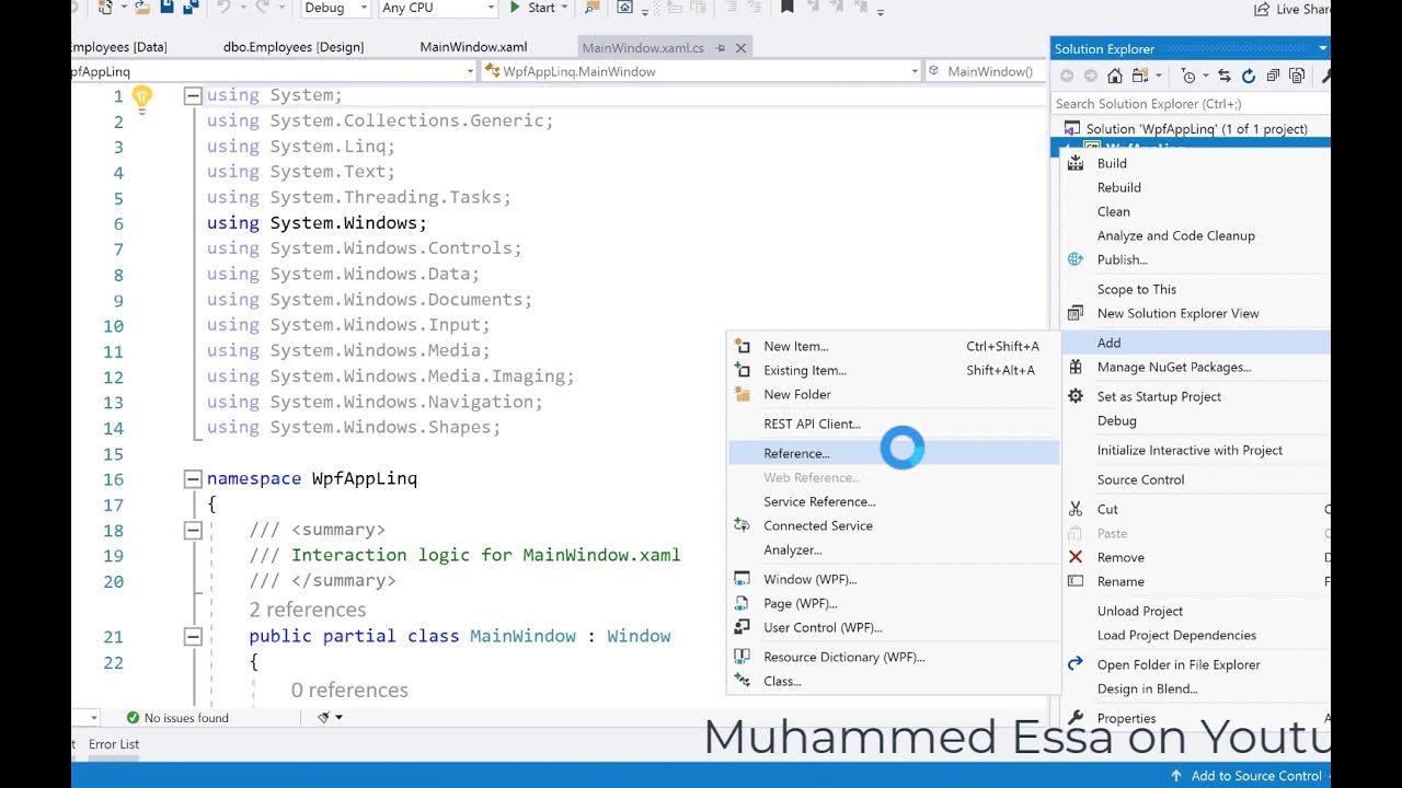21 Final project using LINQ & WPF with SQL server database - YouTube