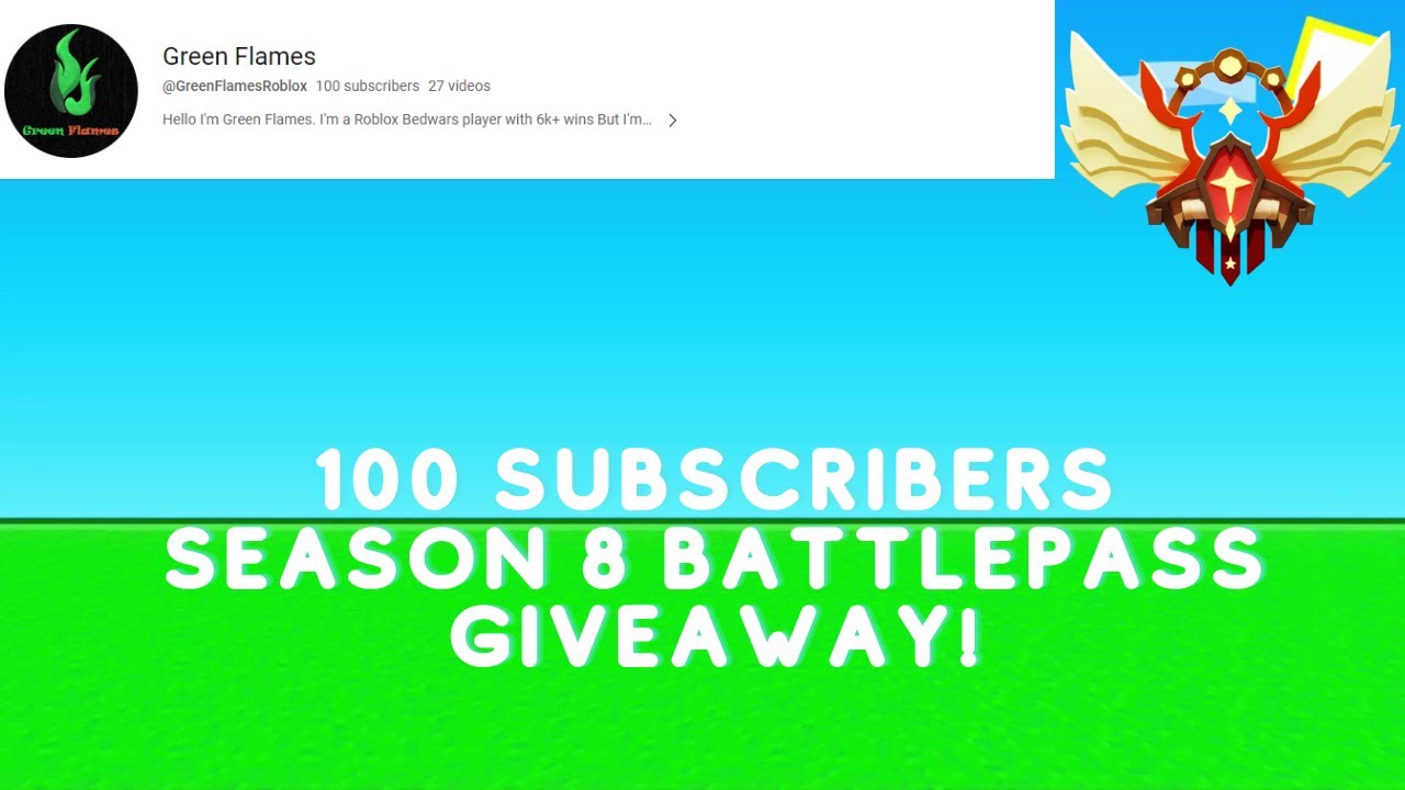 BATTLEPASS GIVEAWAY(100 SUBSCRIBERS) | Roblox Bedwars - YouTube
