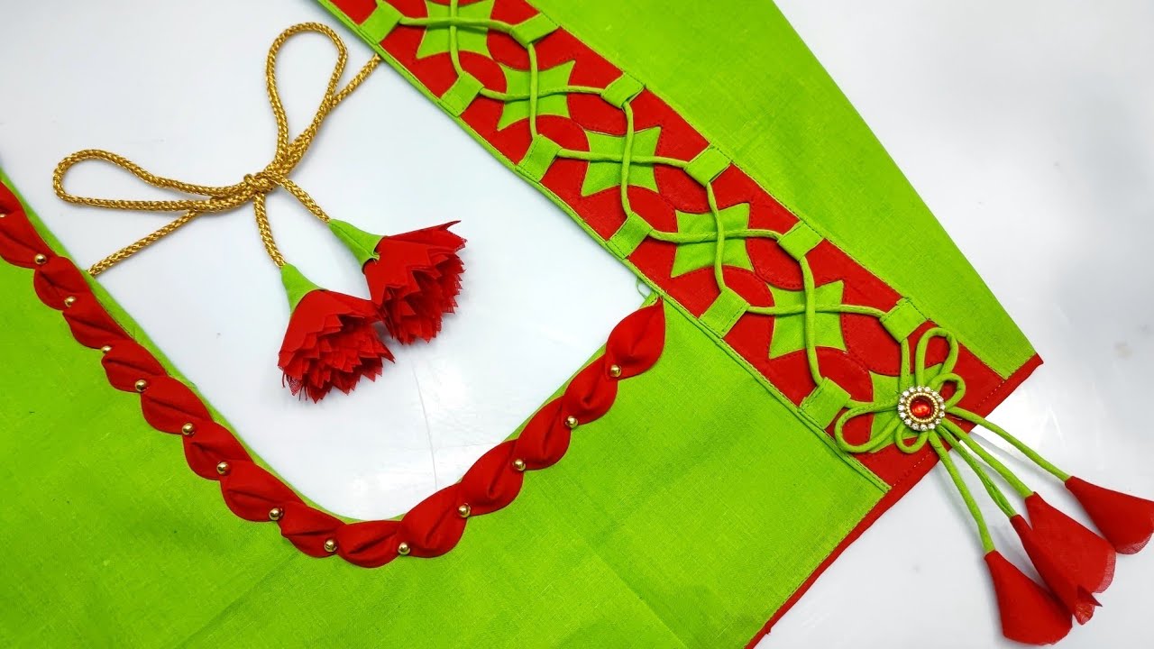 fastival special one side blouse back neck design|stitching and cutting ...