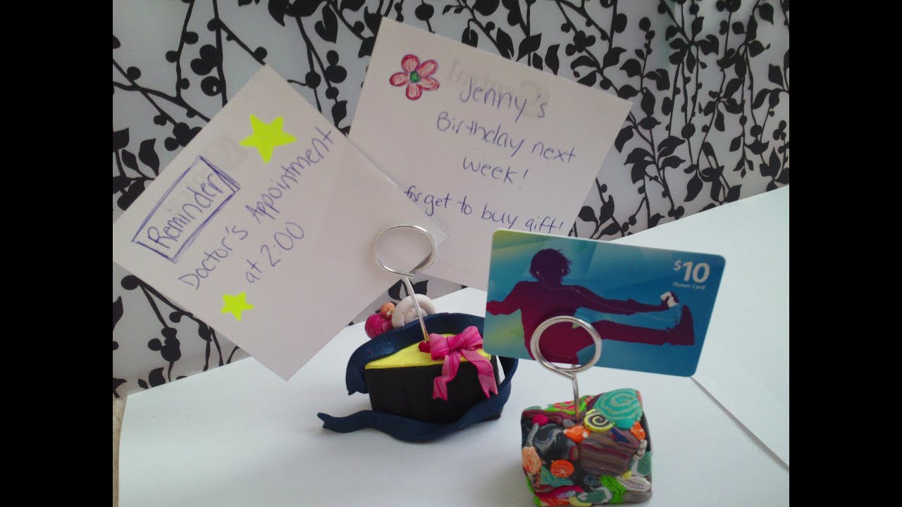 Polymer Clay Card Holders + Easy Meatball Card Holder Tutorial - YouTube