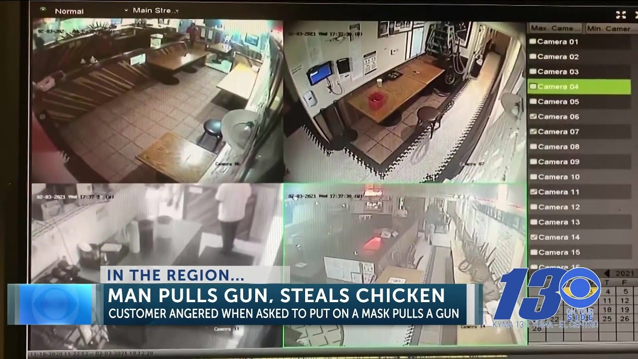 Man Pulls Gun; Steals Chicken at SoCal Restaurant - YouTube