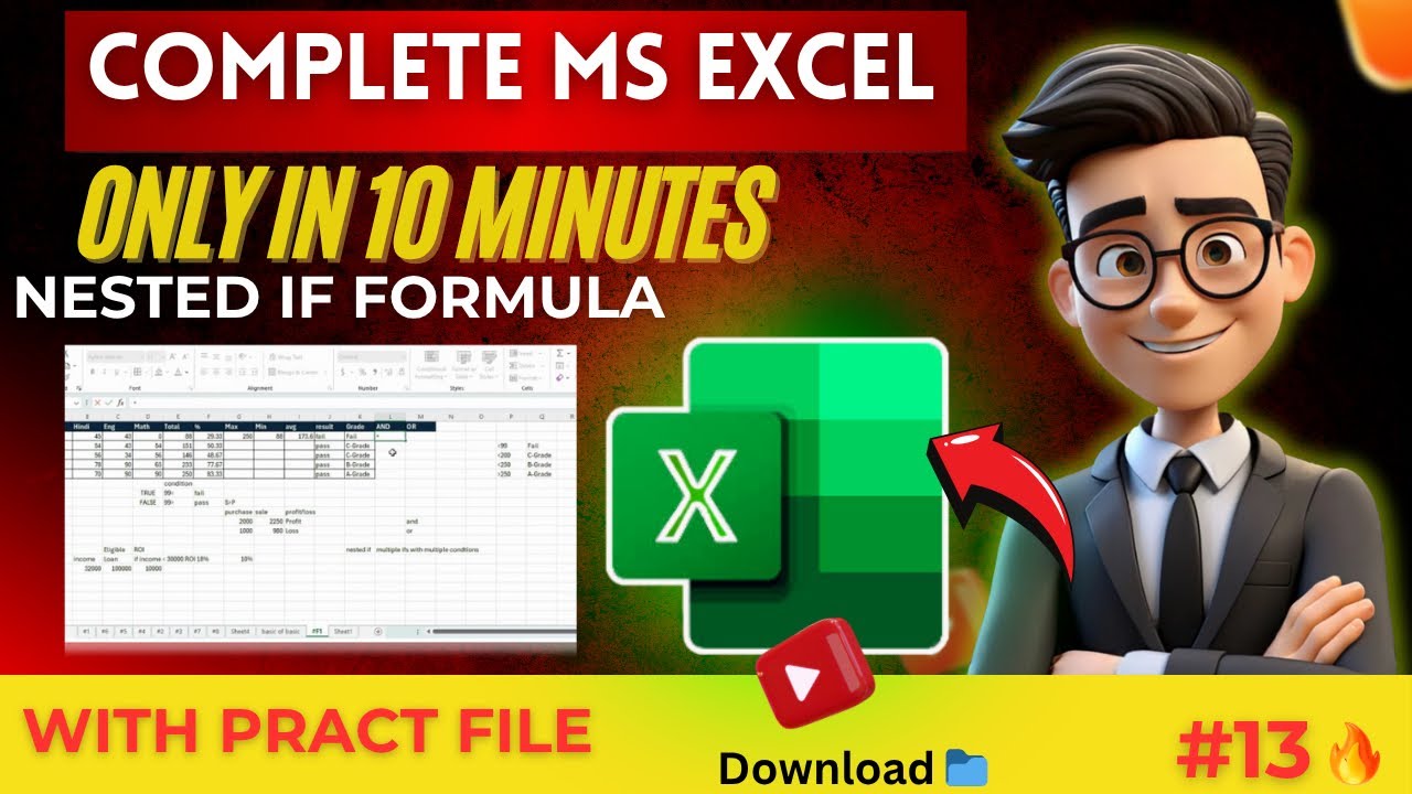 Complete ms Excel Tutorial | If Formula | Average | Max | Percentage #excel #formulaandfunctions ...