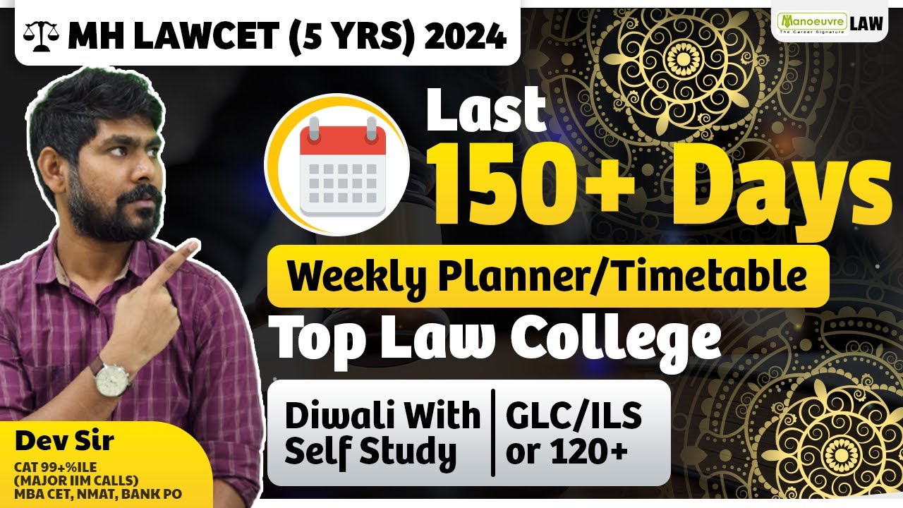 MH LAWCET (5 Yrs) 2024 - Last 150+ Days | Weekly Planner | Timetable ...