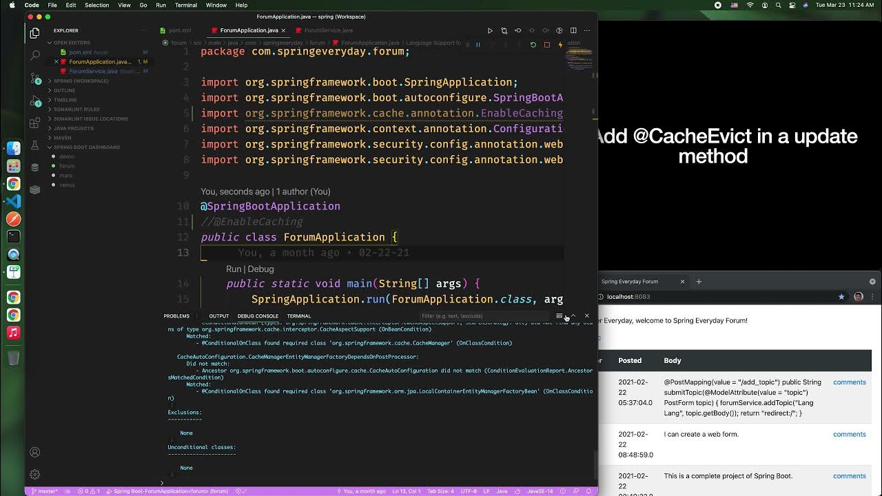 Spring Boot Complete Project Step 8 Enable Caching Youtube