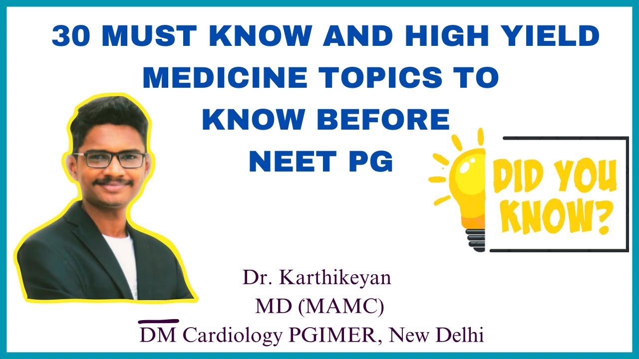 30 HIGH YIELD TOPICS YOU CAN NEVER MISS FOR NEETPG 2024 MED - YouTube