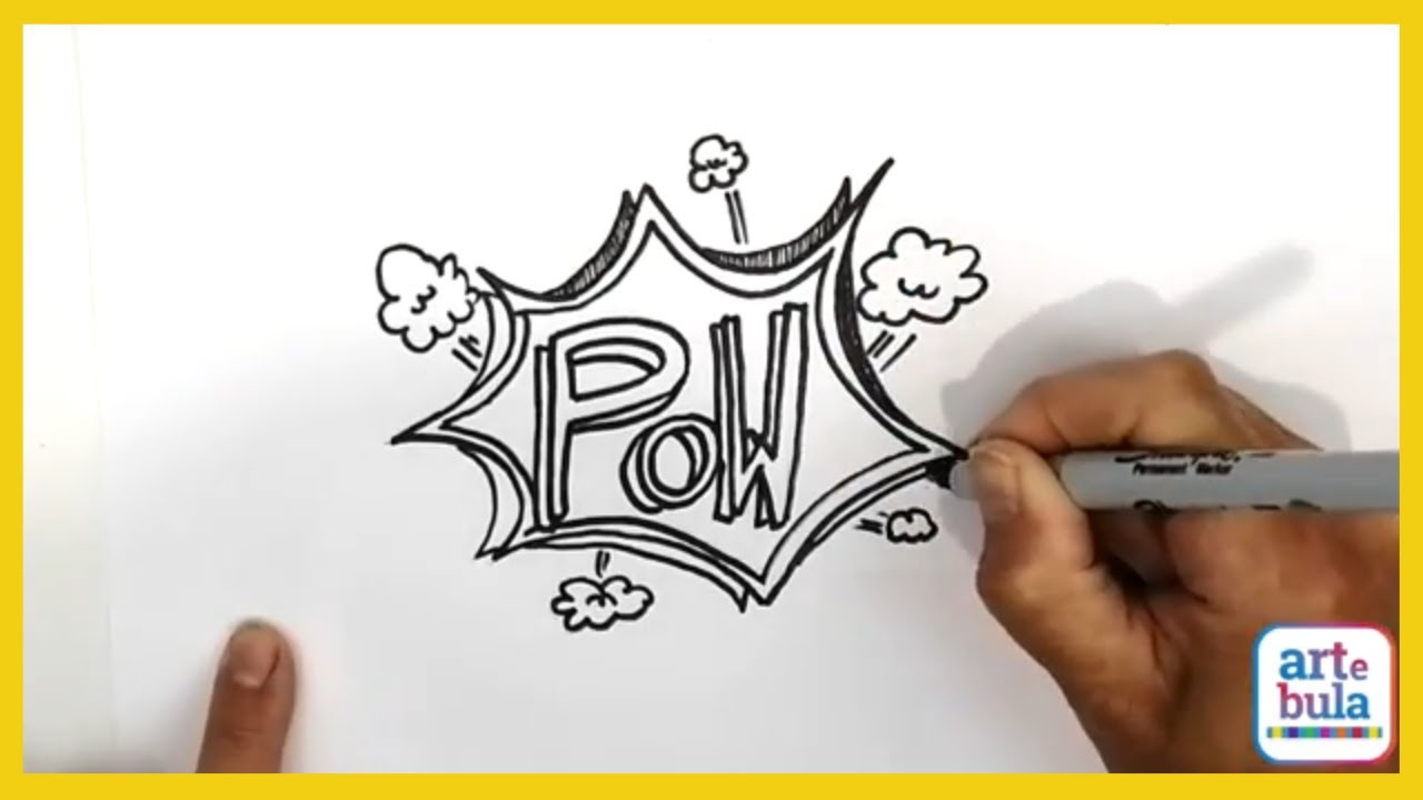 How to draw an explosion comic bubble - easy - YouTube