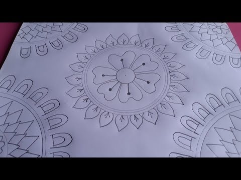 নকশী কাঁথার ডিজাইন#46, Nakshi Kantha Design Drawing Tutorial, How to ...