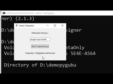 Buat Aplikasi Caesar Chiper dengan PyGubu-Designer dalam bahasa Python - YouTube