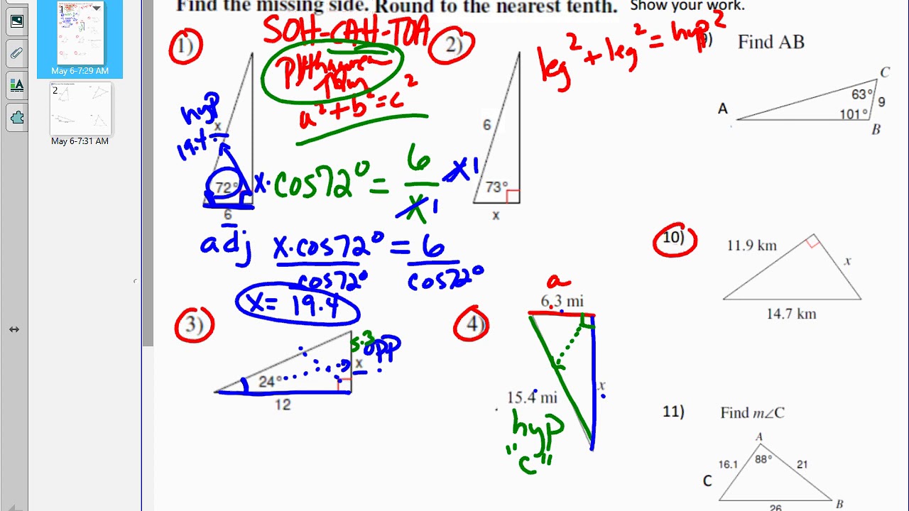 A3 Ch 20 Triangle Review WS Video - YouTube