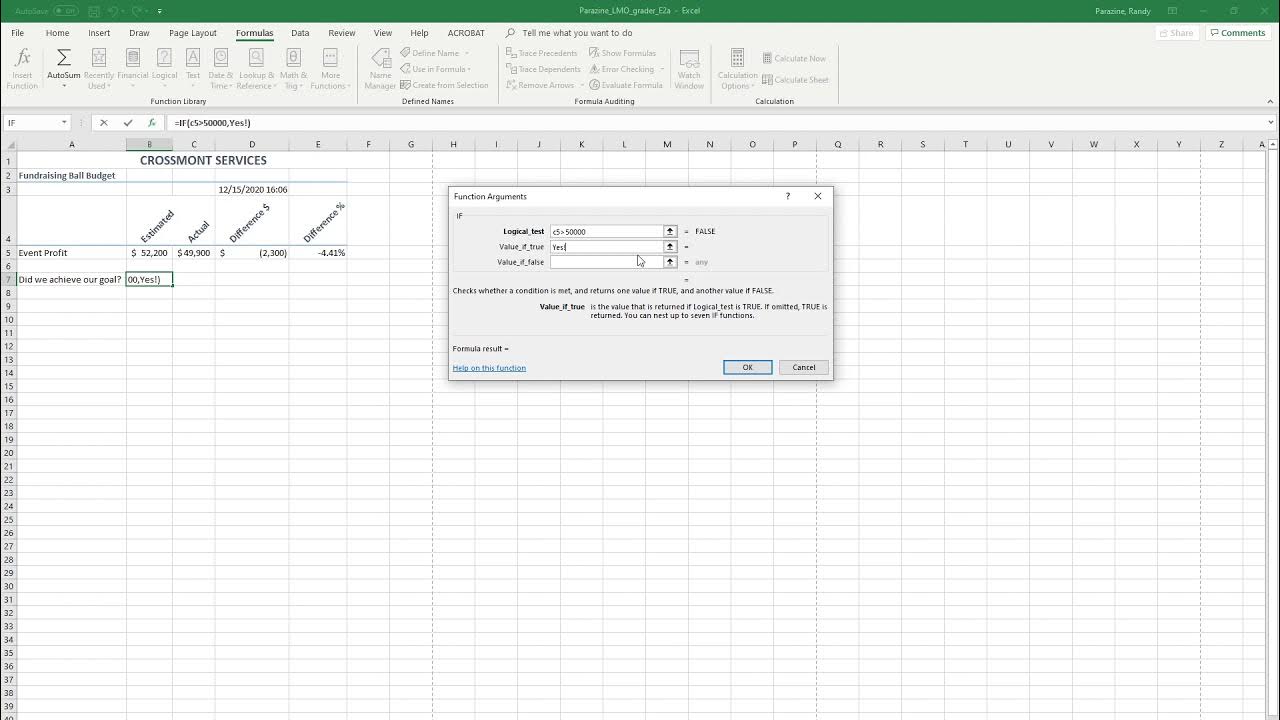 Excel Chapter 2 Grader Project - YouTube