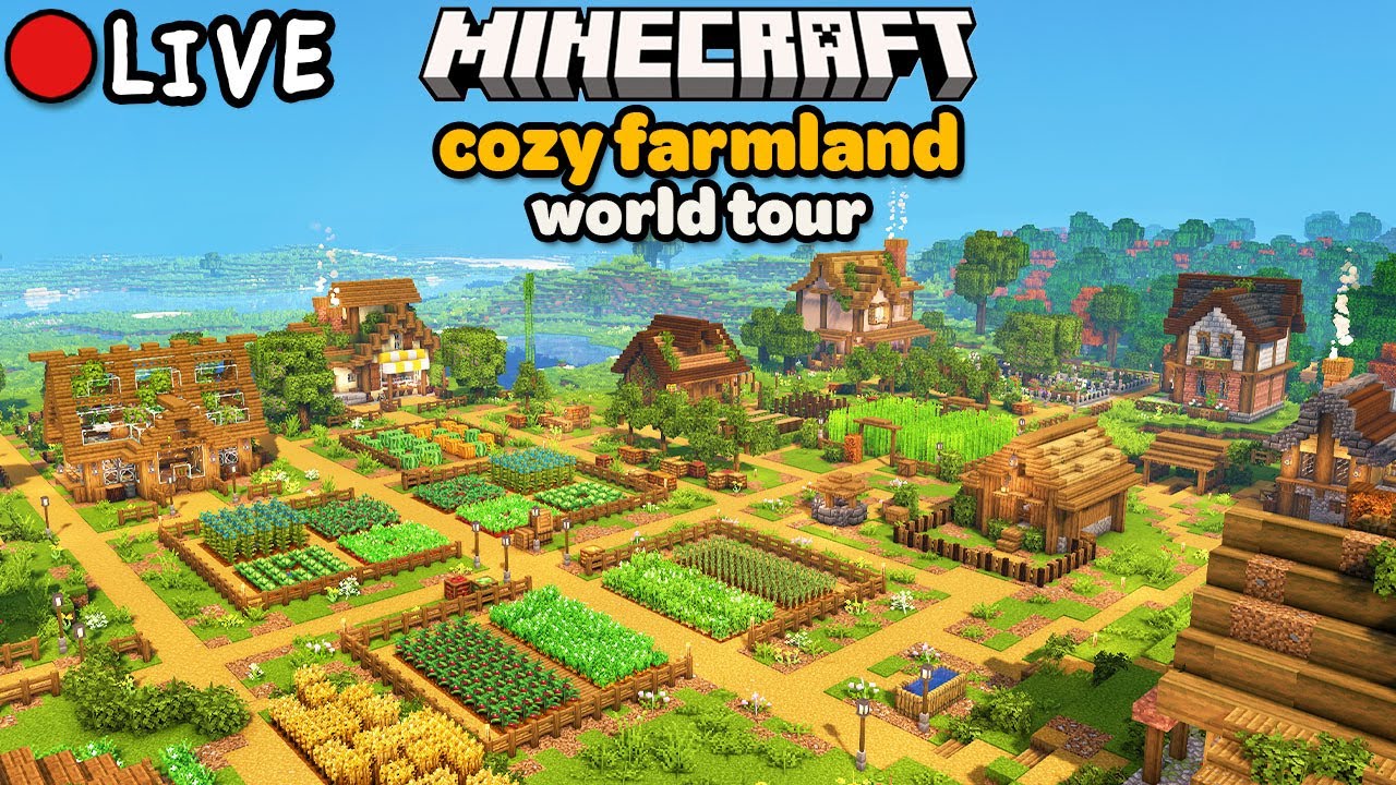 Touring the Cozy Farmland World in Minecraft Survival! - YouTube