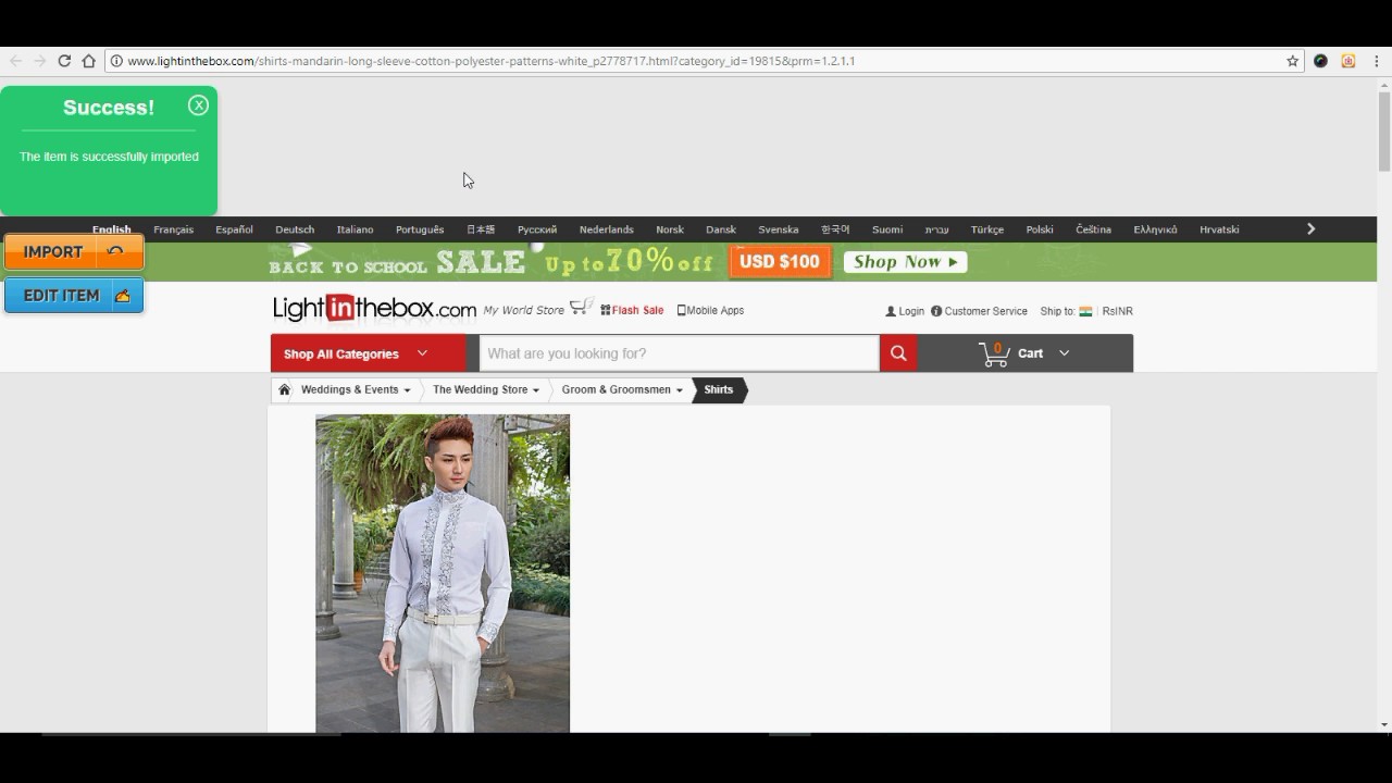 Importing products from lightinthebox com - YouTube