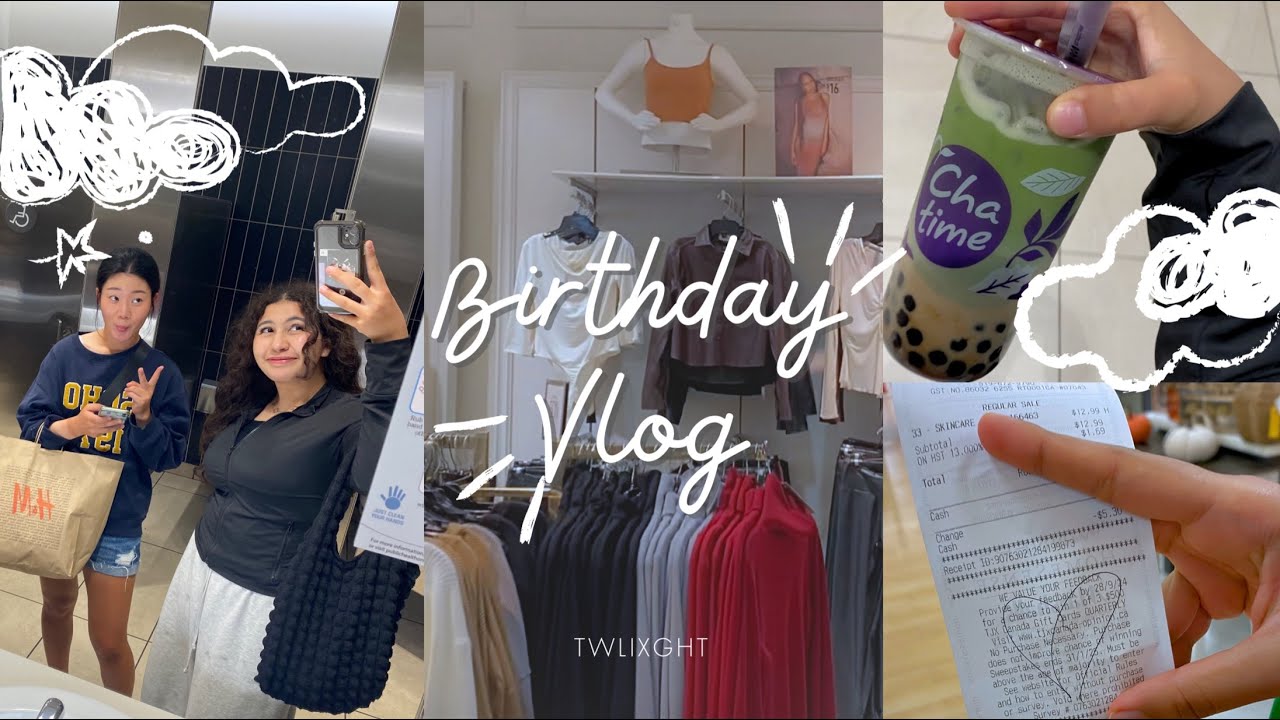 BIRTHDAY VLOG⊹ at the mall, dress to impress irl, shopping, boba⋆ ...