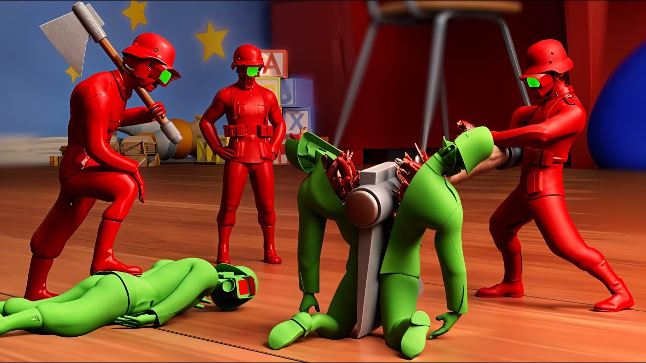 Red Toy Soldiers Annihilate the Green Army | Brutal Tiny War - YouTube