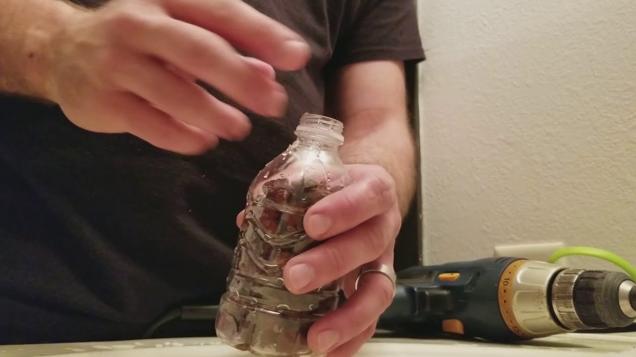 DIY water bottle filter using lava rock - YouTube