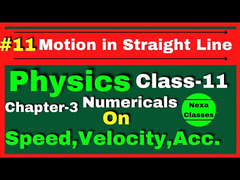 Motion in Straight Line Class 11 Physics || Numerical On Speed ...