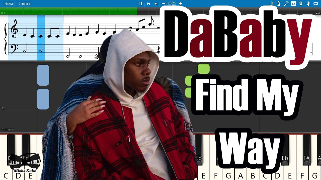 DaBaby - Find My Way [Piano Tutorial | Sheets | MIDI] Synthesia - YouTube