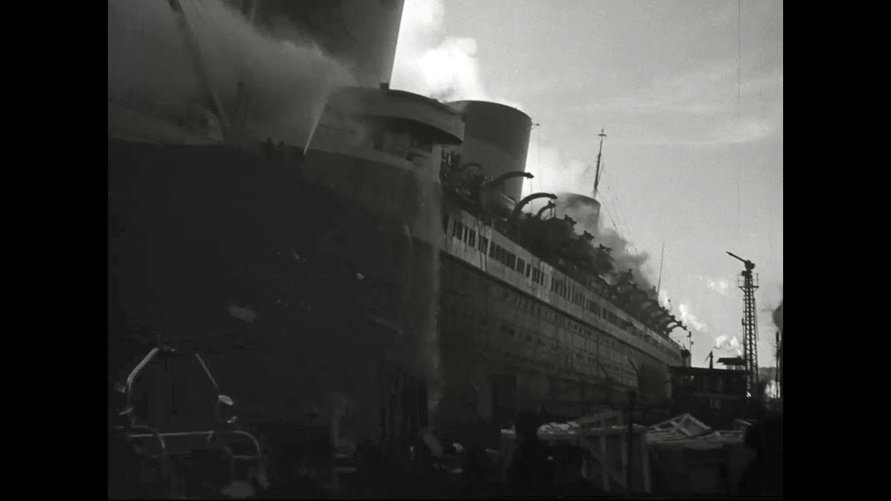 SS Normandie / USS Lafayette fire, February 9, 1942 - YouTube