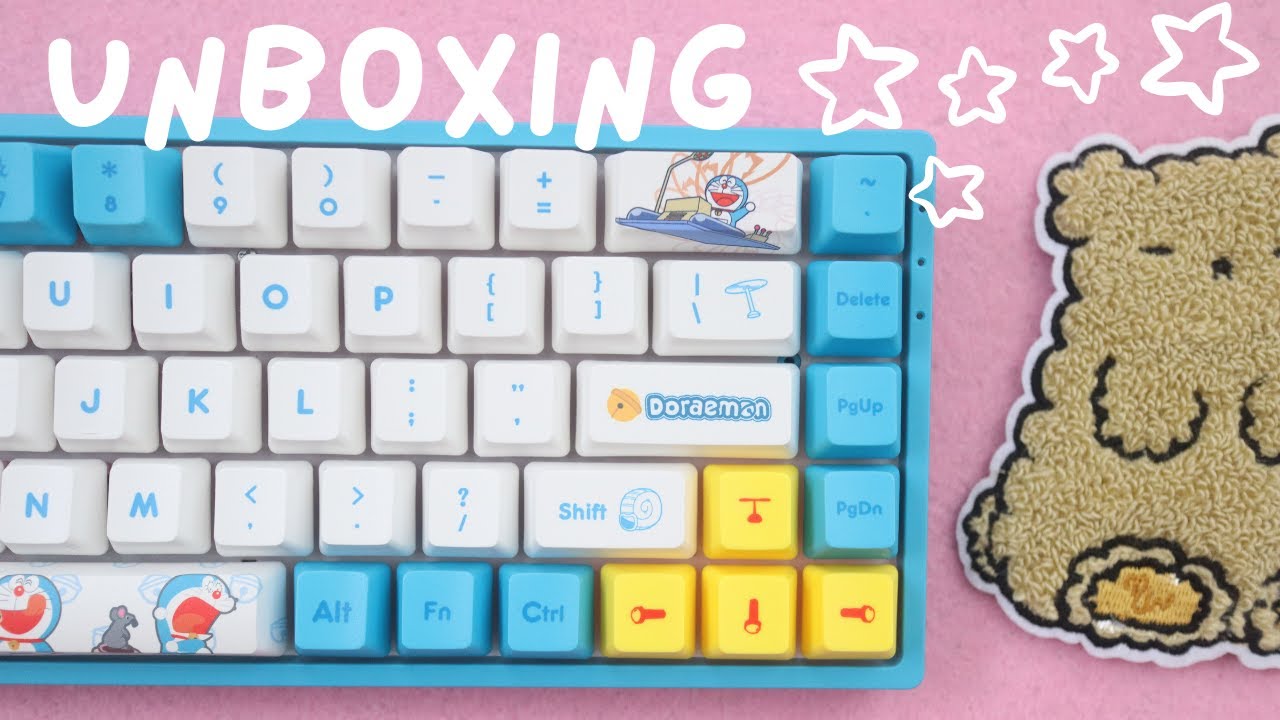 Kawaii Unboxing! New Doraemon Keyboard by Akko and a gift from Glitter ...