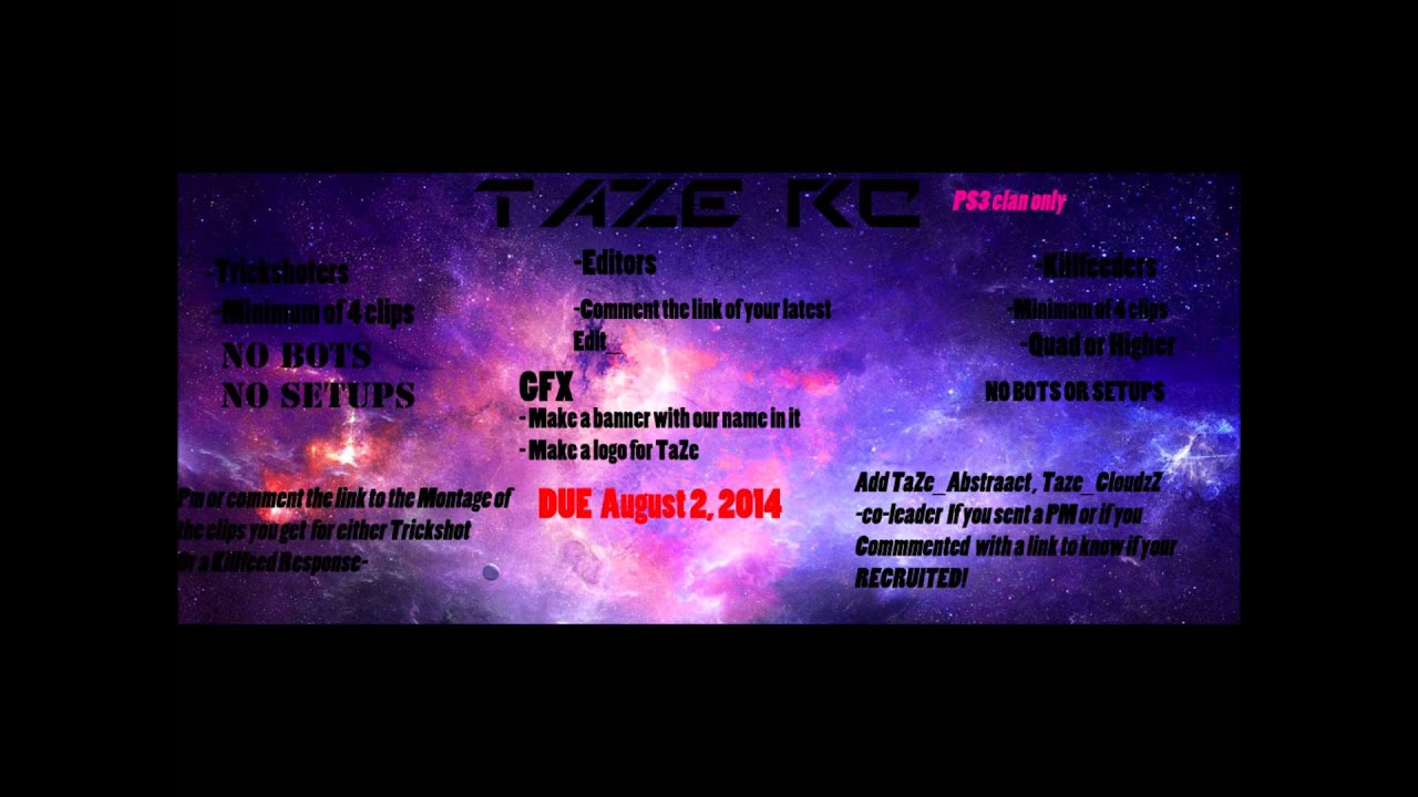 TaZe Clan Recruitment Challenge Ps3 [No Clan Tag] - YouTube