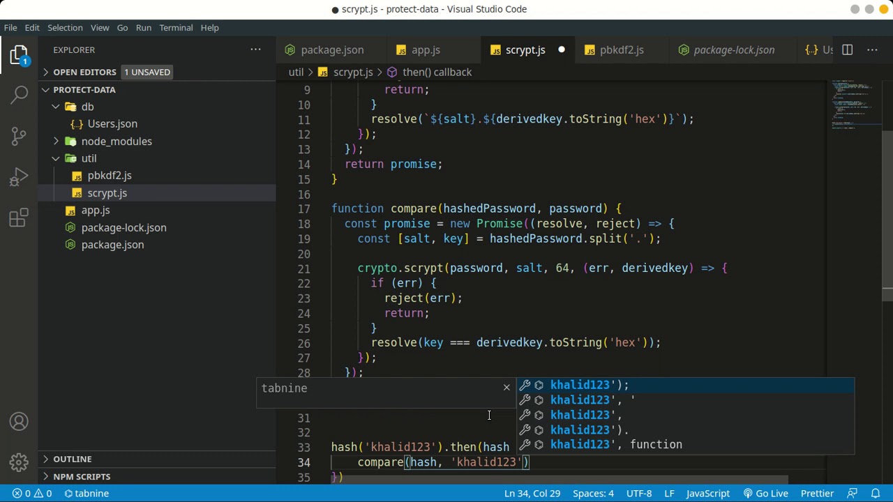 Hash A Password With Scrypt Nodejs Arabic Youtube