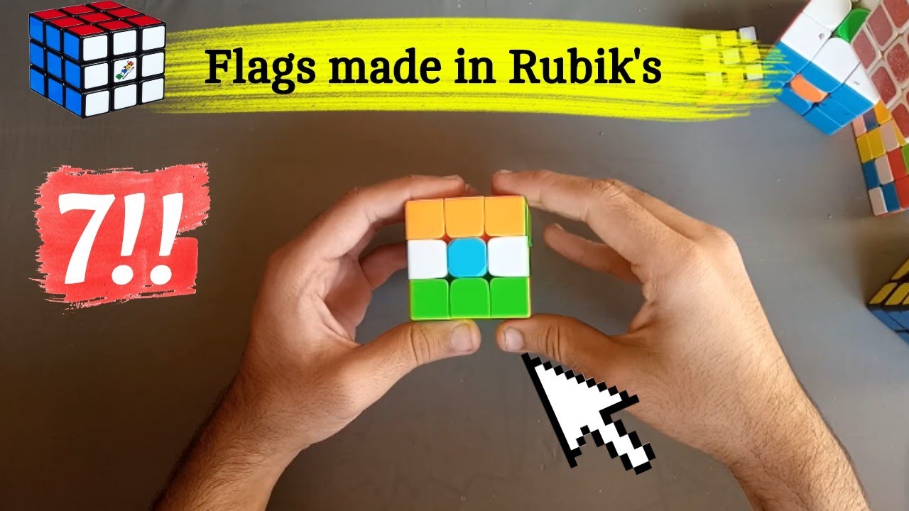 7-different countries flags in cube 3x3 #viral - YouTube