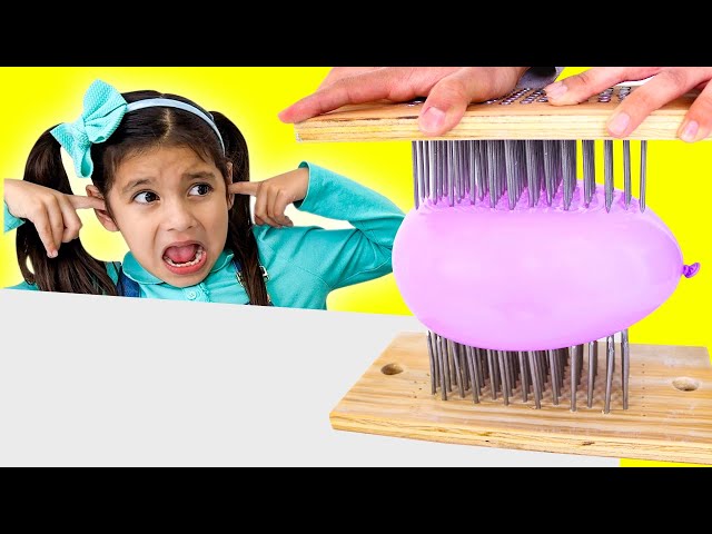 Ellie Eva & Eric Learn Science with Balloon Pop Experiments for Kids ...