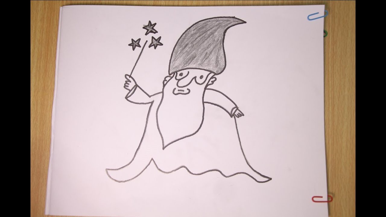 How to Draw Epic Wizard cartoon - step by step drawing - YouTube
