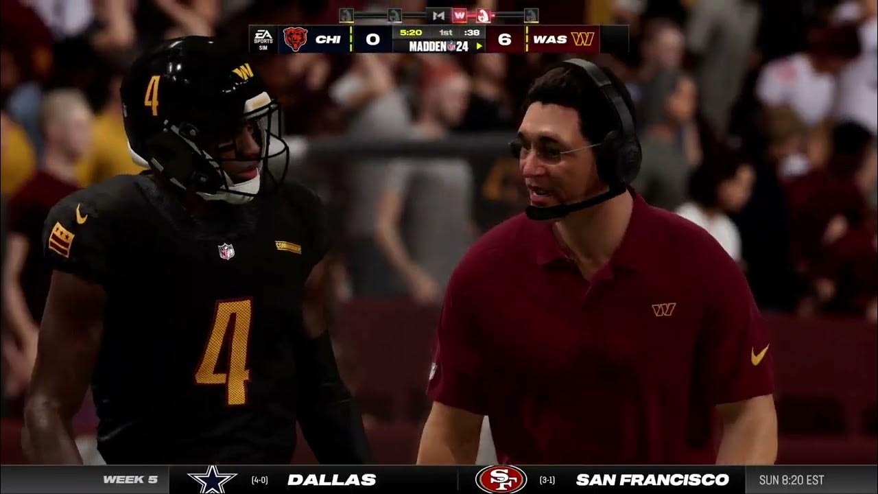 Madden24 Commanders Vs Bears week 5 Franchise mode - YouTube