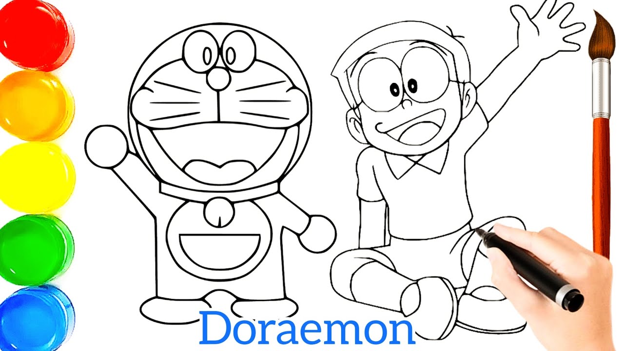 How to Draw Doraemon Easily step by step || Easy Drawing Ideas for Kids ...