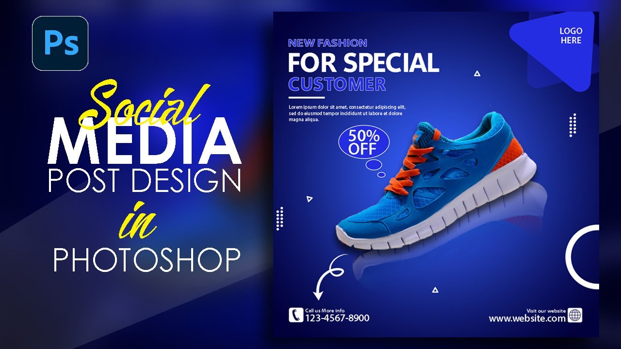 Social Media Post Design Adobe Photoshop Tutorial | Graphic design ...