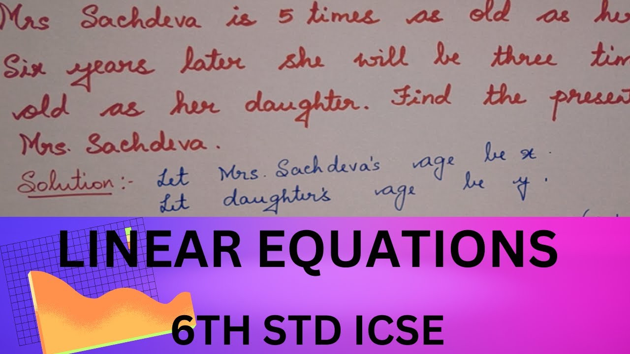 Linear Equations : Finding the age of mother and daughter # Maths ...