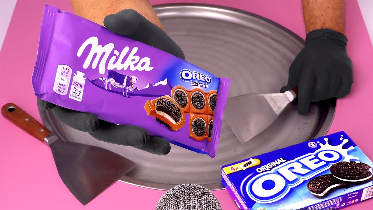 How to make Milka Chocolate and OREO Cookies to Ice Cream Rolls ...