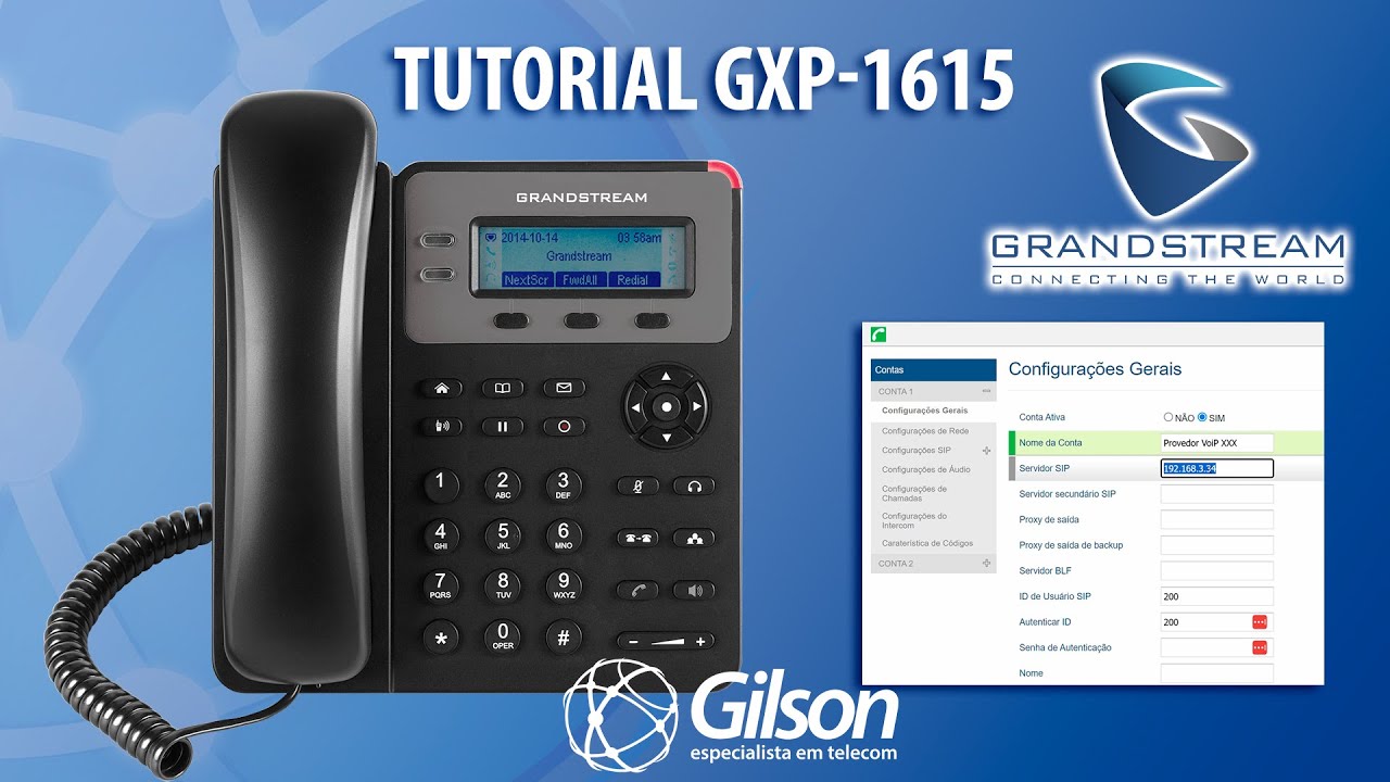 Tutorial Básico de Configuração do Telefone IP GrandStream GXP-1615 ...