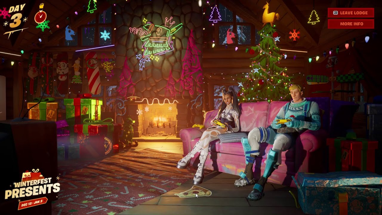 Fortnite Winterfest Weekly Quest: Finding Pizza Slices In The Cozy ...