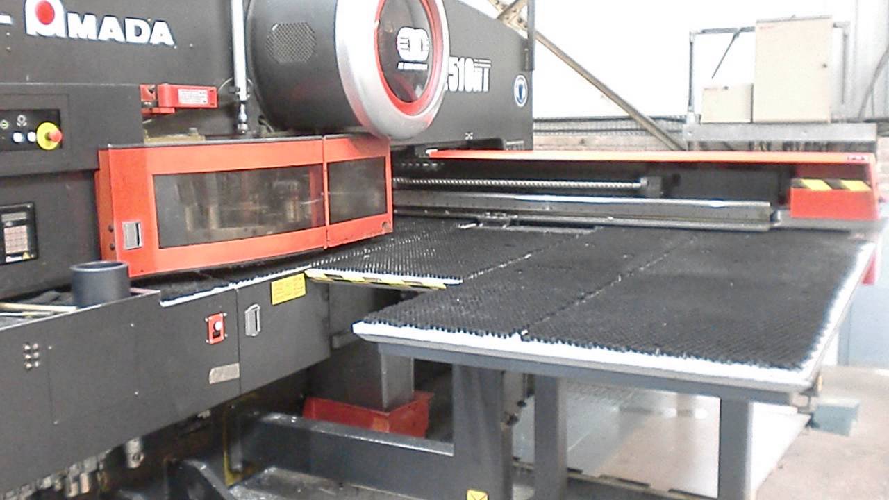 Amada EM 2510 NT Turret Punch Press - YouTube