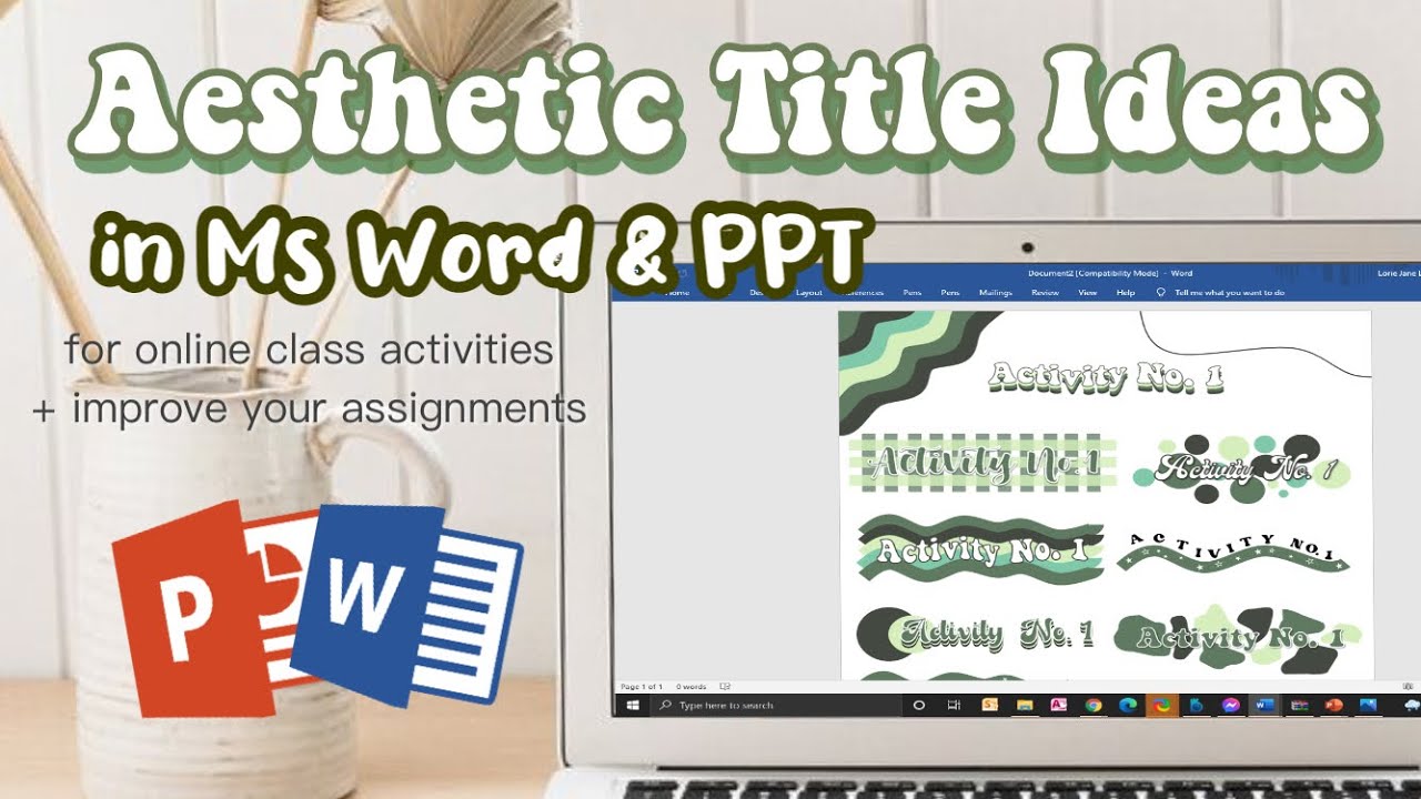 MS Word and PPT Title Ideas, Aesthetic title ideas,for presentation ...