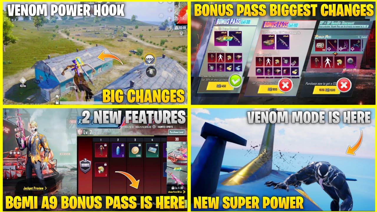 FINALLY 🤩 VENOM POWER HOOK IS HERE | A9 BONUS PASS BIG OFFER | VENOM ...