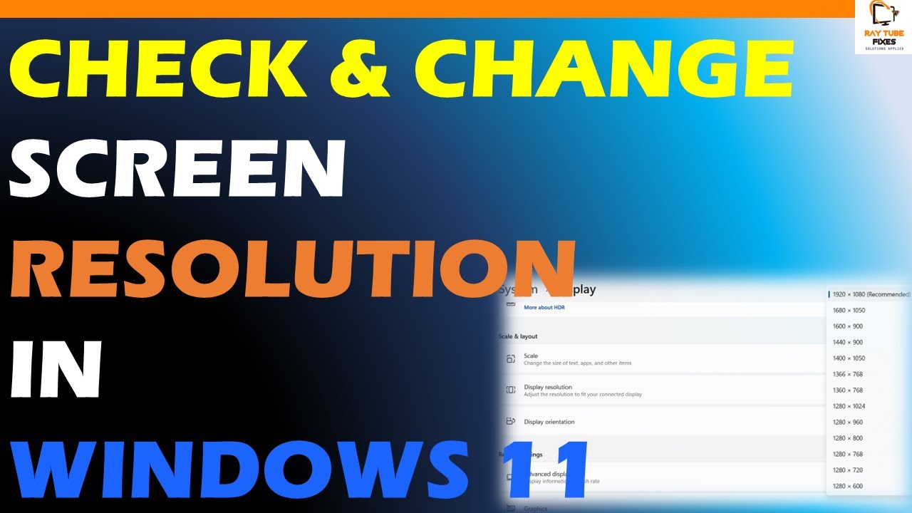 How to Check and Change Screen Resolution in Windows 11 - YouTube